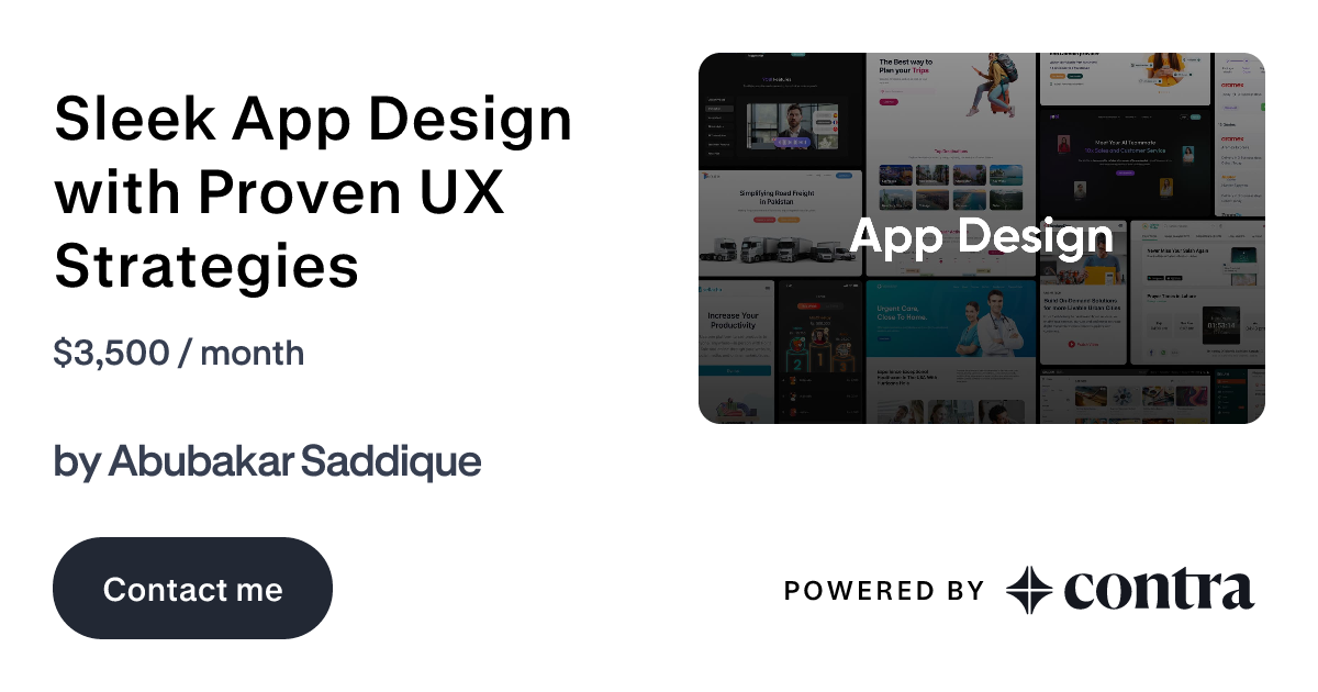 Sleek App Design with Proven UX Strategies by Abubakar Saddique