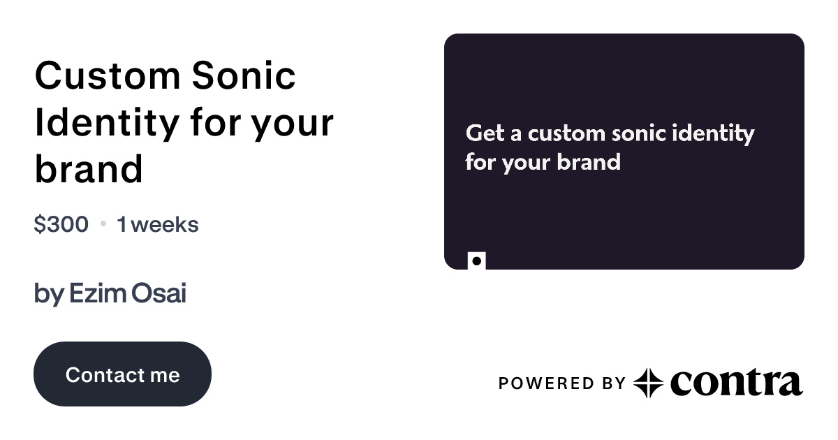 Custom Sonic Identity for your brand by Ezim Osai