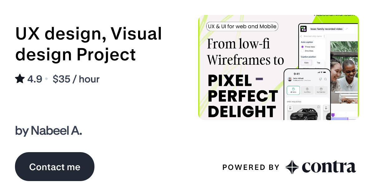 UX design, Visual design Project by Nabeel A.