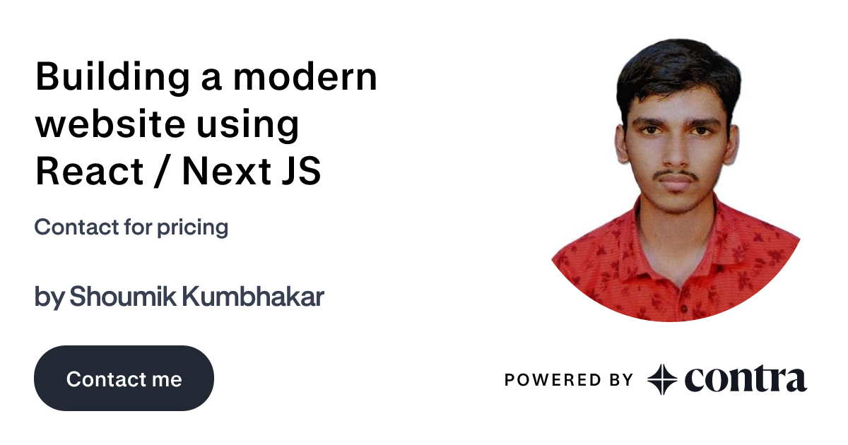 Building A Modern Website Using React Next Js By Shoumik Kumbhakar