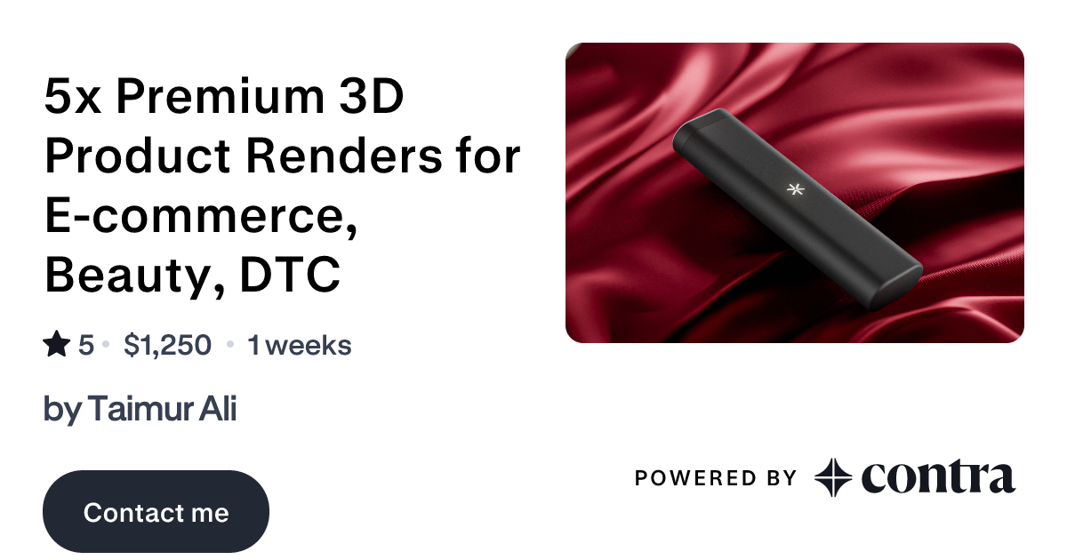 3D Product Rendering & Visualization by Taimur Ali