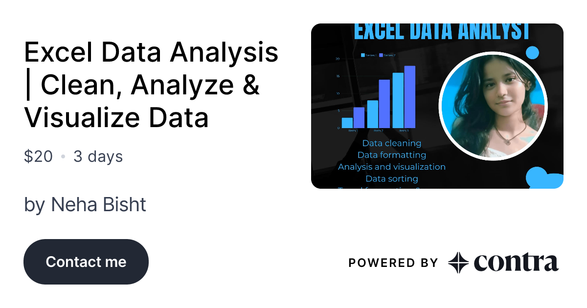 Excel Data Analysis | Clean, Analyze & Visualize Data by Neha Bisht Excel Data Analysis | Clean, Analyze & Visualize Data by Neha Bisht