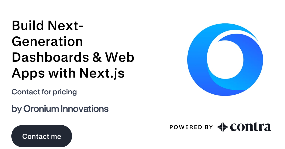 Build Next-Generation Dashboards & Web Apps with Next.js by Oronium ...