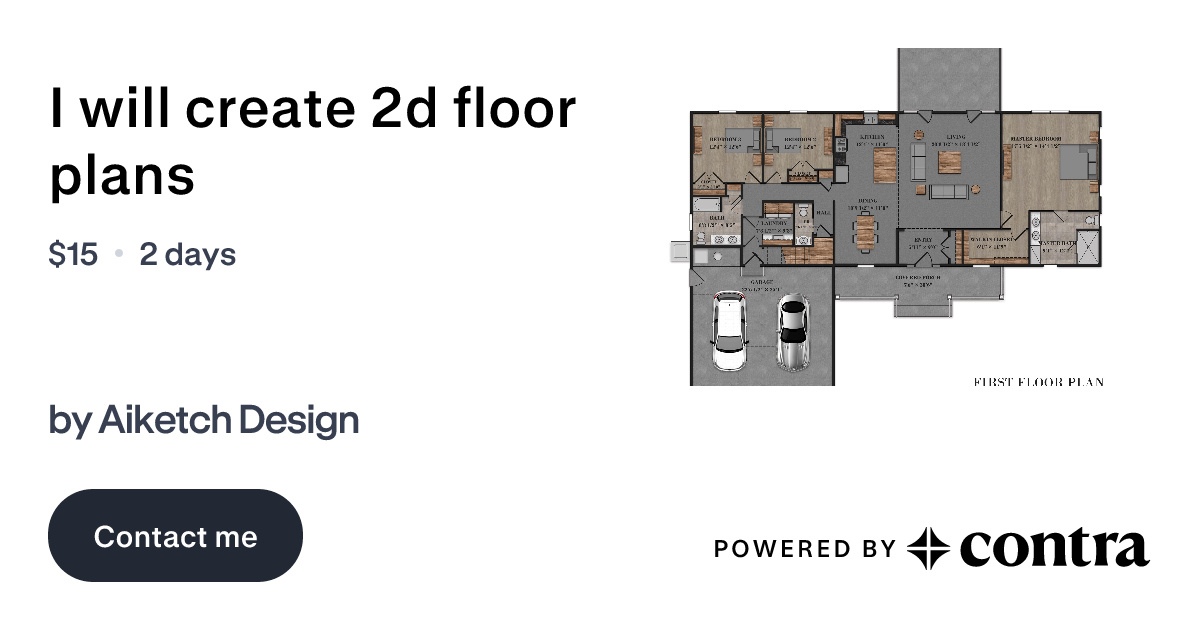 I will create 2d floor plans by Aiketch Design