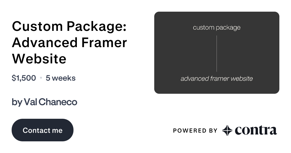 Custom Package: Advanced Framer Website by Val Chaneco