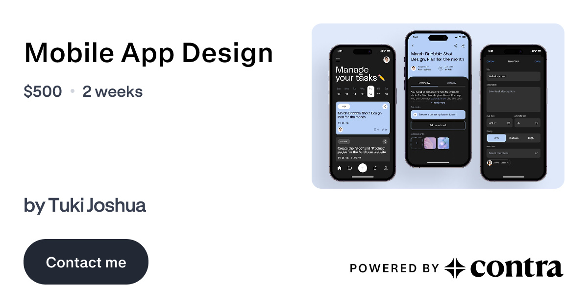 Mobile App Design by Tuki Joshua