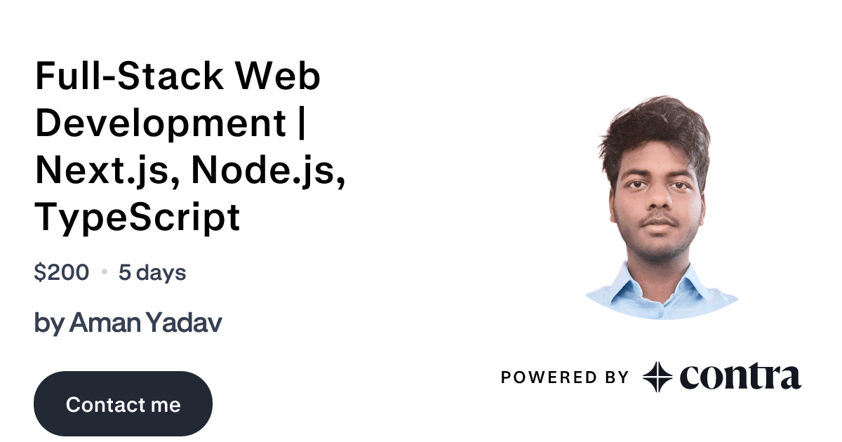 Full-Stack Web Development | Next.js, Node.js, TypeScript by Aman Yadav