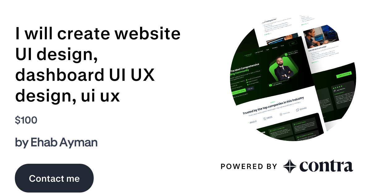 I will create website UI design, dashboard UI UX design, ui ux by Ehab ...
