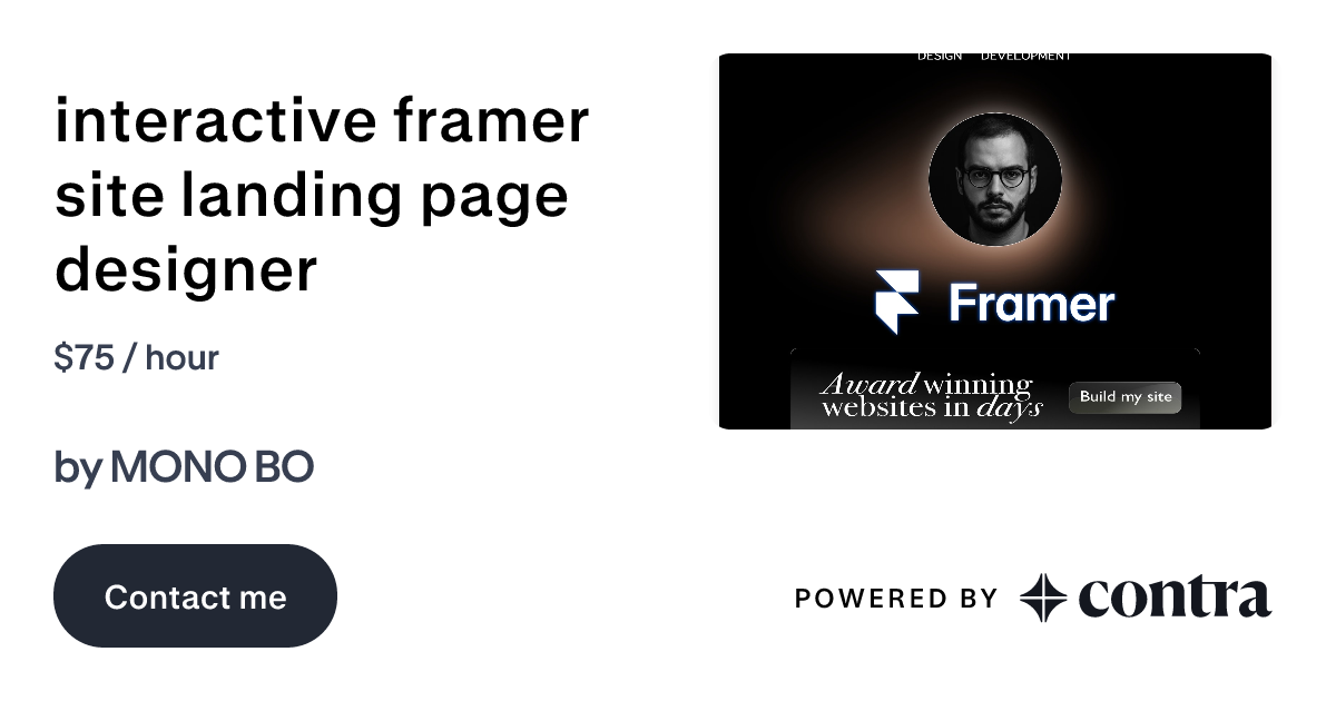 interactive framer site landing page designer by Mohamed Bouchrara