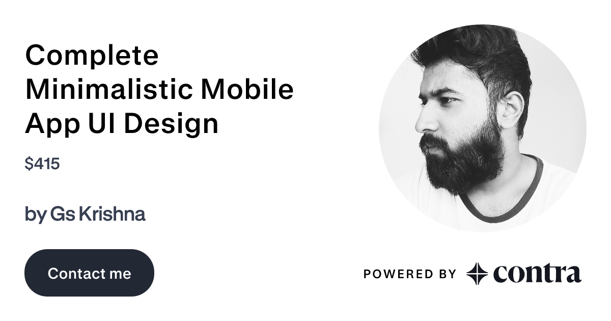 Complete Minimalistic Mobile App UI Design by Gs Krishna