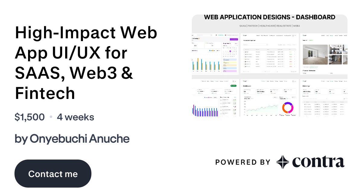 High-Impact Web App UI/UX for SAAS, Web3 & Fintech by Onyebuchi Anuche