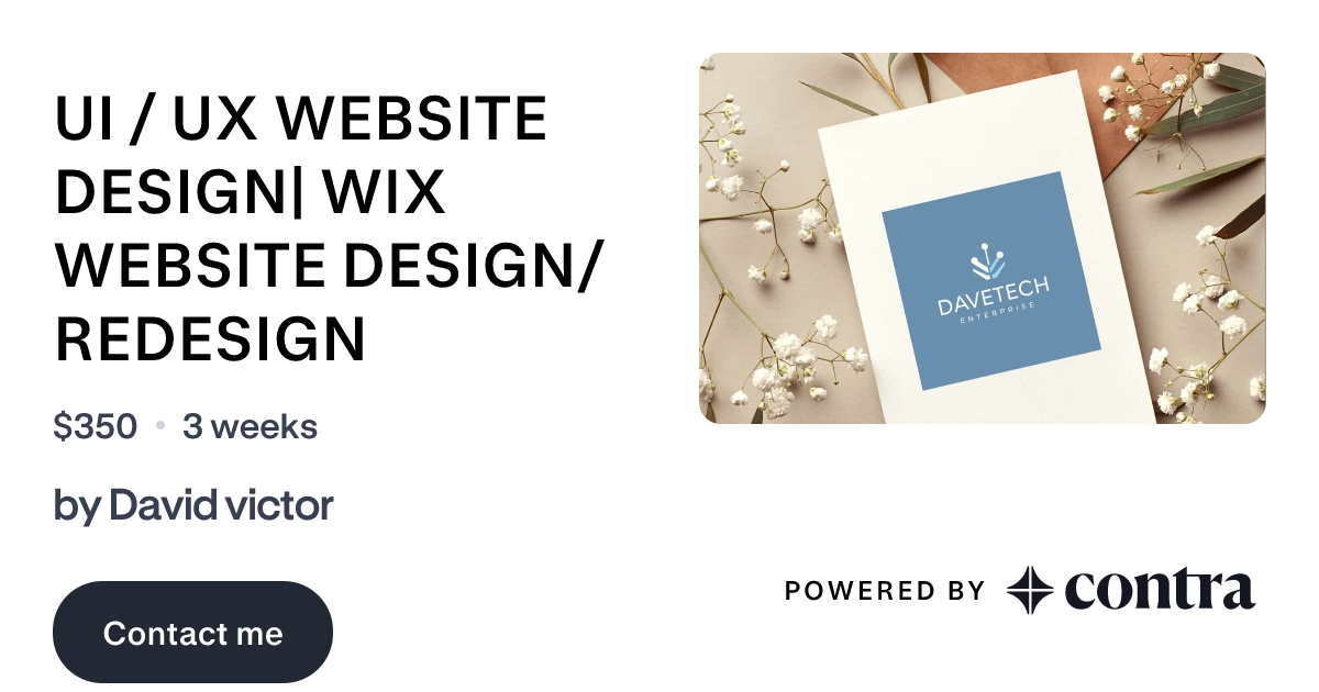 UI / UX WEBSITE DESIGN| WIX WEBSITE DESIGN/REDESIGN by David victor