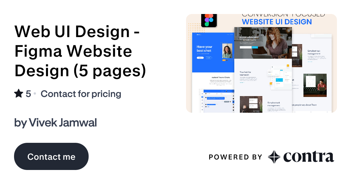 Web UI Design - Figma Website Design (5 pages) by Vivek Jamwal
