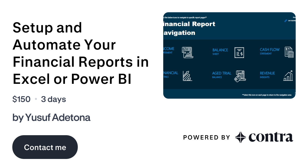 Setup and Automate Your Financial Reports in Excel or Power BI by Yusuf ...