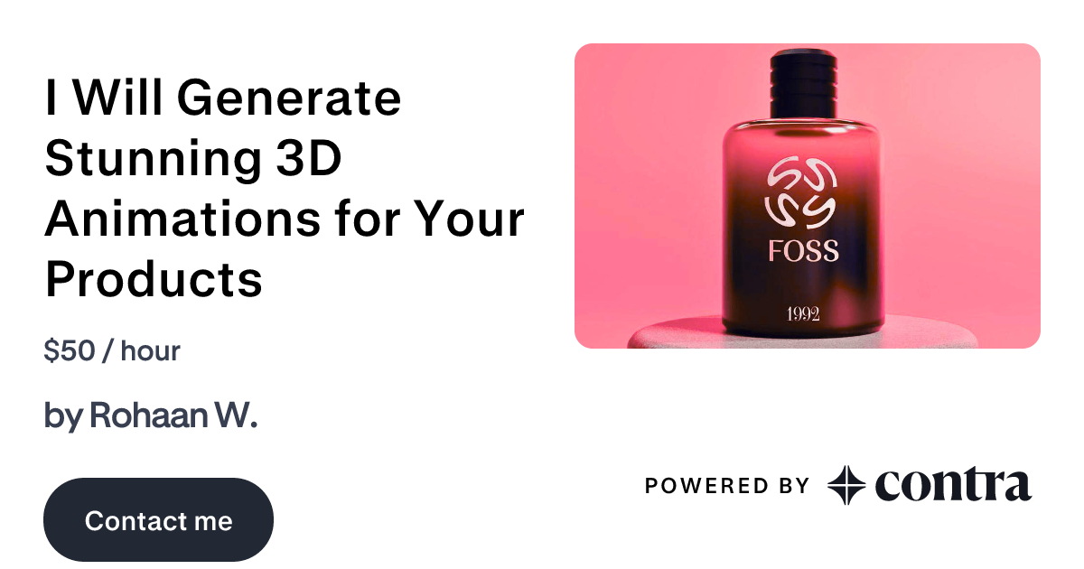 I Will Generate Stunning 3D Animations for Your Products by Rohaan W.