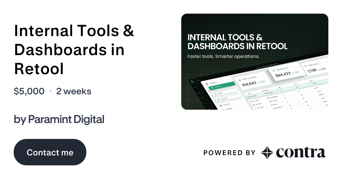 Internal Tools & Dashboards in Retool by Paramint Digital