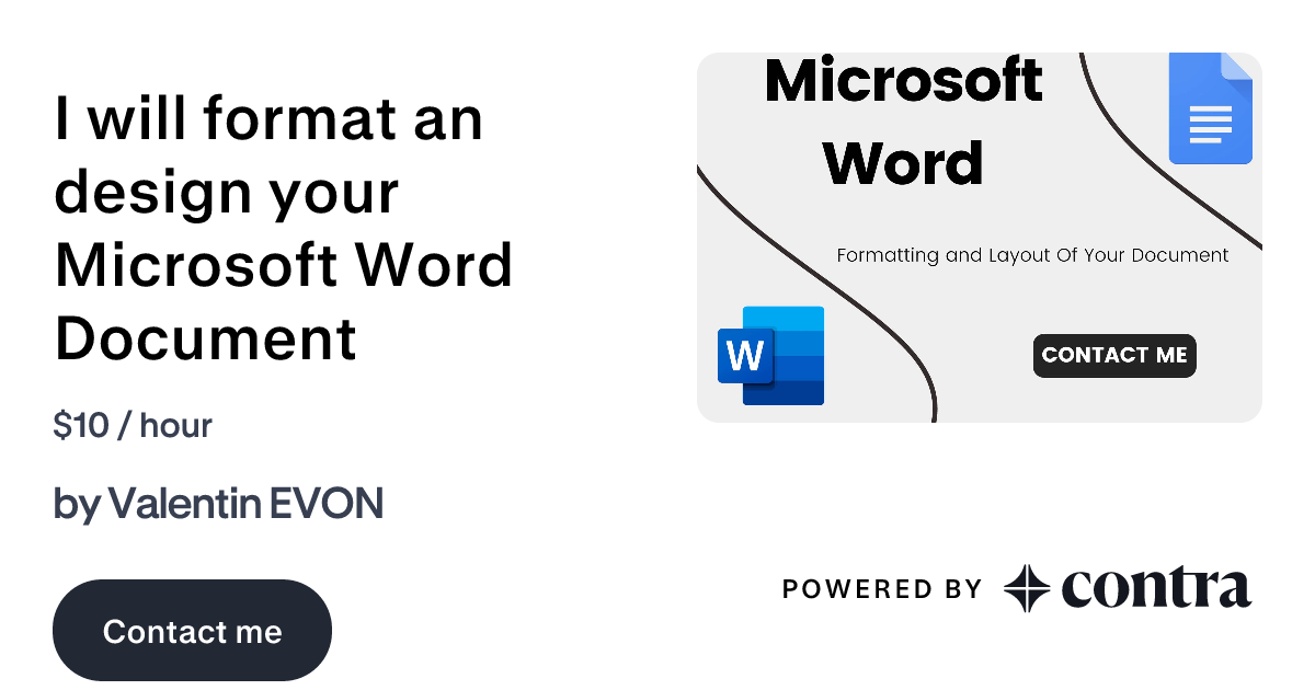 I will format an design your Microsoft Word Document by Valentin EVON