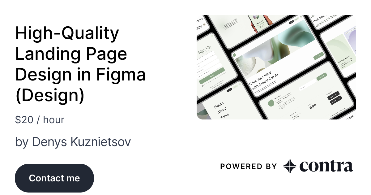 High-Quality Landing Page Design in Figma (Design) by Denys Kuznietsov High-Quality Landing Page Design in Figma (Design) by Denys Kuznietsov