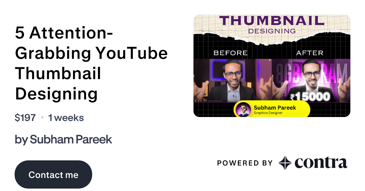 5 Attention-Grabbing YouTube Thumbnail Designing by Subham Pareek