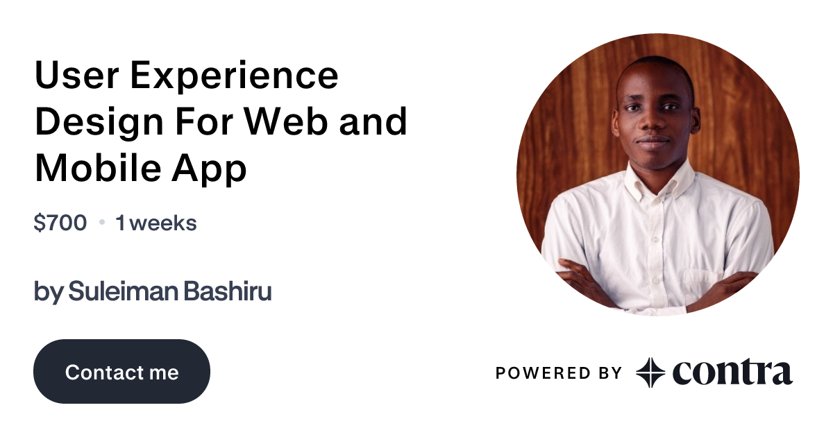 User Experience Design For Web and Mobile App by Suleiman Bashiru