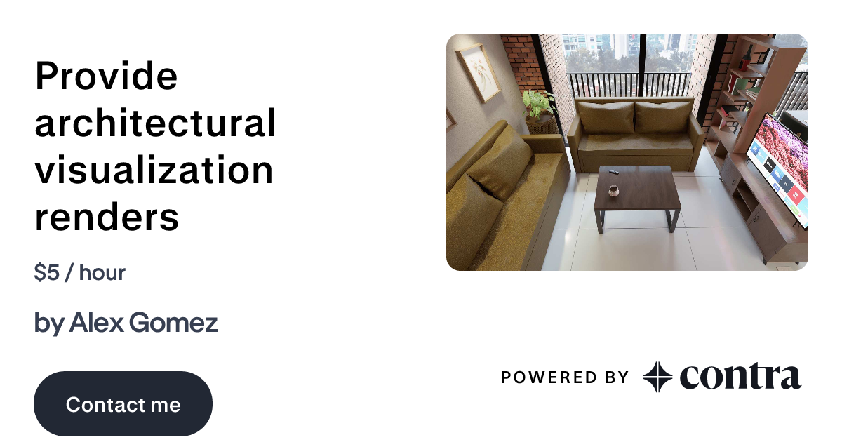 Provide architectural visualization renders by Alex Gomez