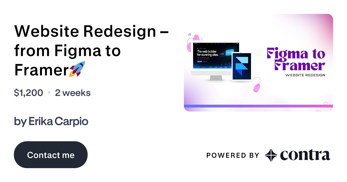 Website Redesign – from Figma to Framer🚀 by Erika Carpio