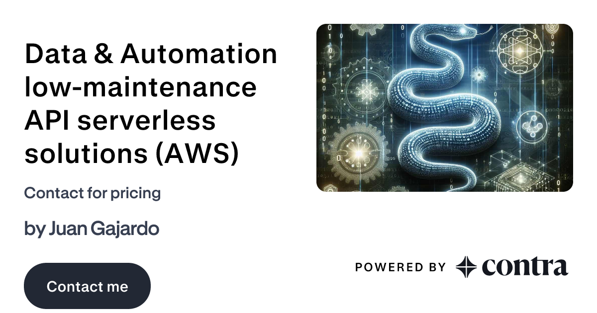 Data & Automation low-maintenance API serverless solutions (AWS) by ...