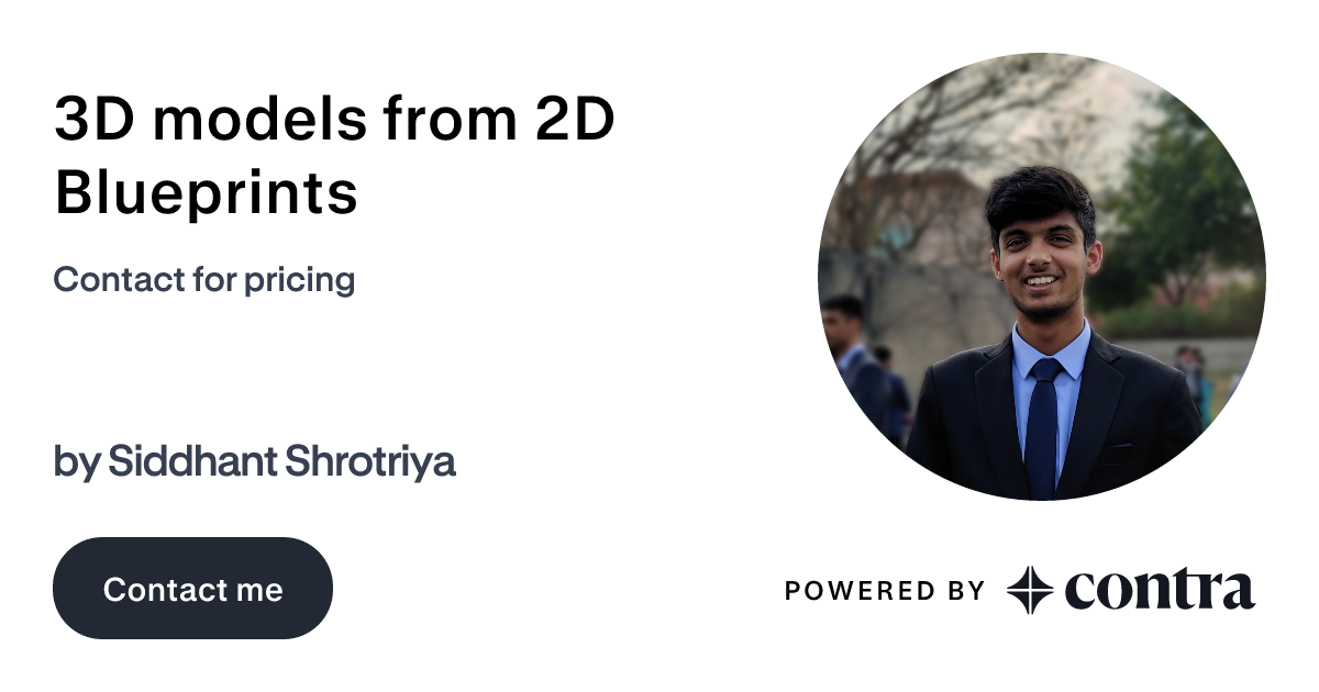 3D models from 2D Blueprints by Siddhant Shrotriya