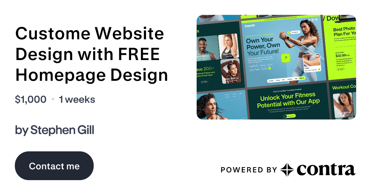 Custome Website Design with FREE Homepage Design by Stephen Gill