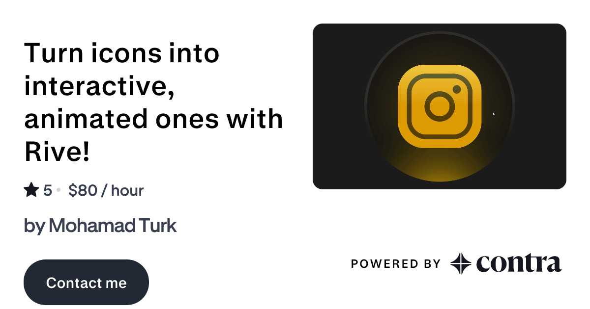 Turn icons into interactive, animated ones with Rive! by Mohamad Turk