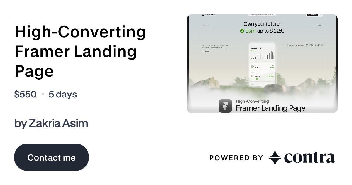 High-Converting Framer Landing Page by Zakria Asim