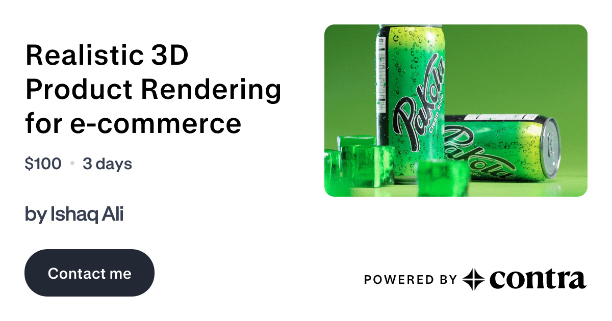 Realistic 3D Product Rendering for e-commerce by Ishaq Ali