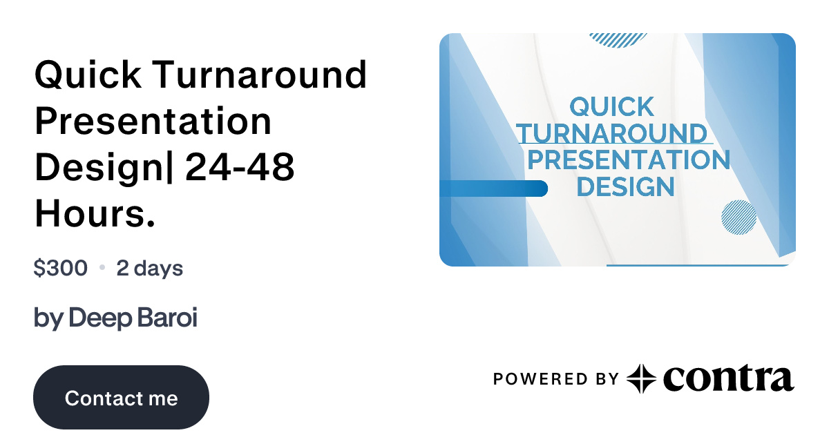 Quick Turnaround Presentation Design| 24-48 Hours. by Deep Baroi