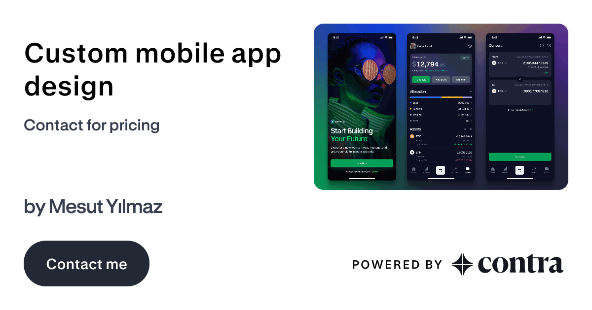 Custom mobile app design by Mesut Yılmaz