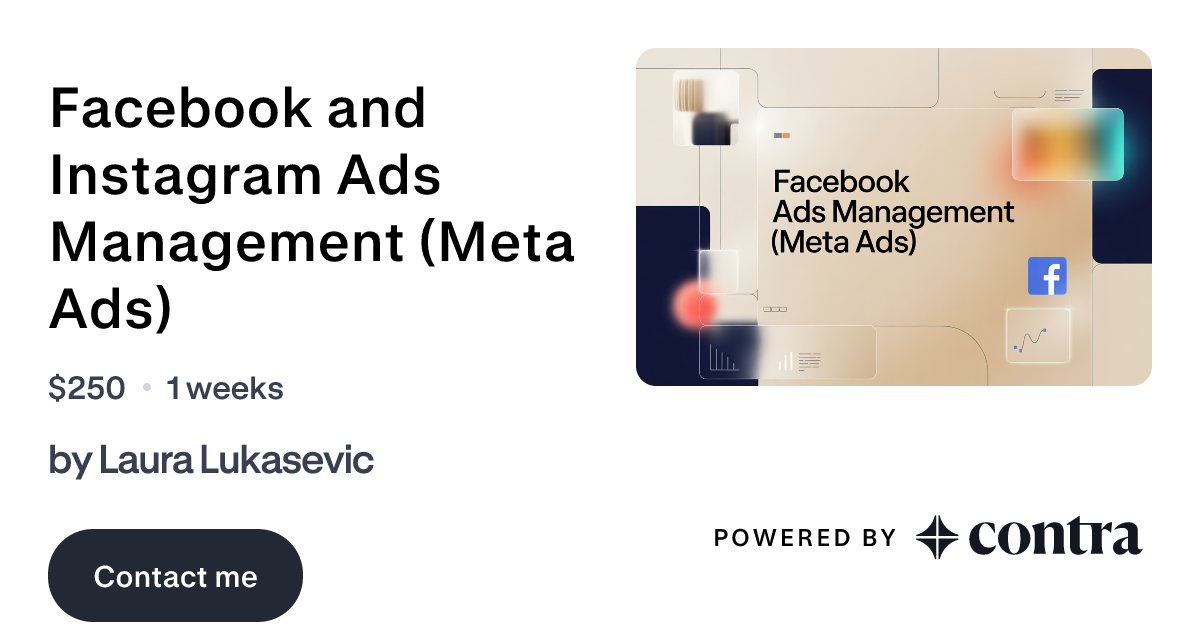Facebook and Instagram Ads Management (Meta Ads) by Laura Lukasevic