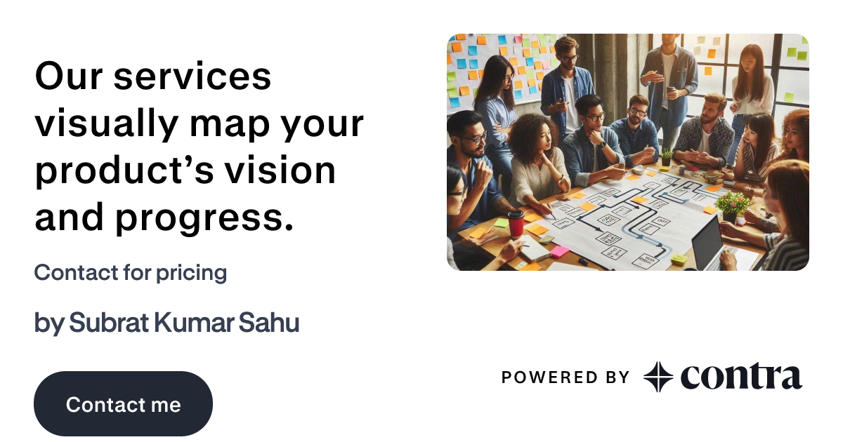 Our services visually map your product’s vision and progress. by Subrat Kumar Sahu