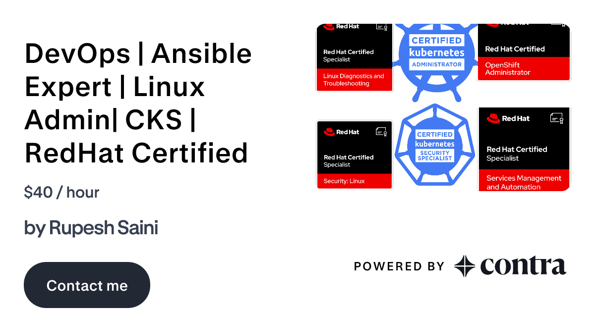 DevOps | Ansible Expert | Linux Admin| CKS | RedHat Certified by Rupesh Saini