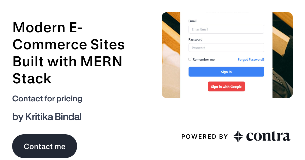 Modern E-Commerce Sites Built with MERN Stack by Kritika Bindal