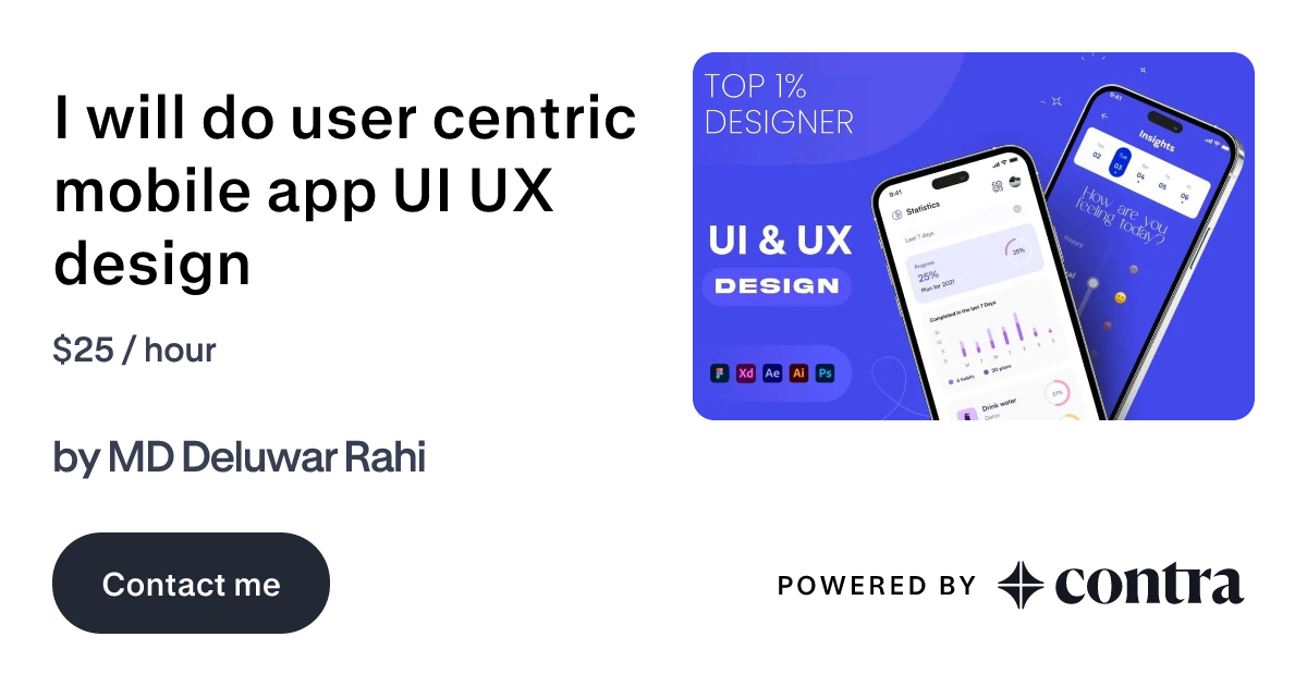 I will do user centric mobile app UI UX design by MD Deluwar Rahi