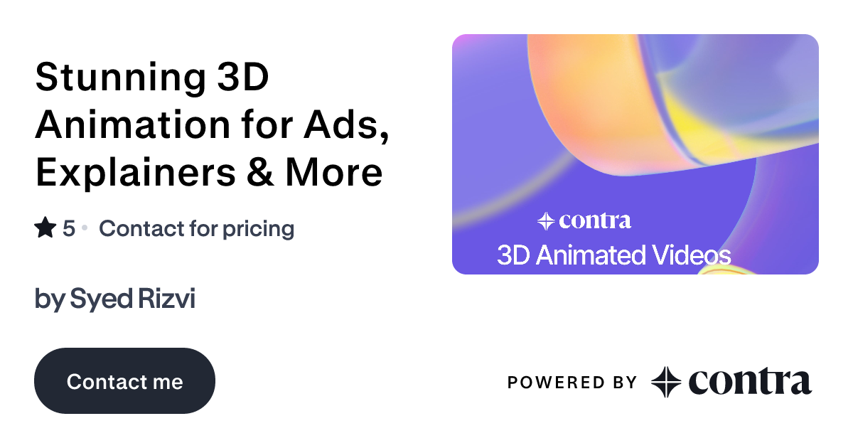 Stunning 3D Animation for Ads, Explainers & More by Syed Rizvi