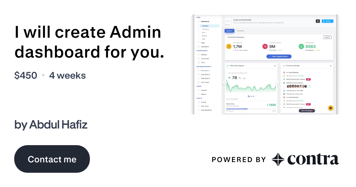 I will create Admin dashboard for you. by Abdul Hafiz
