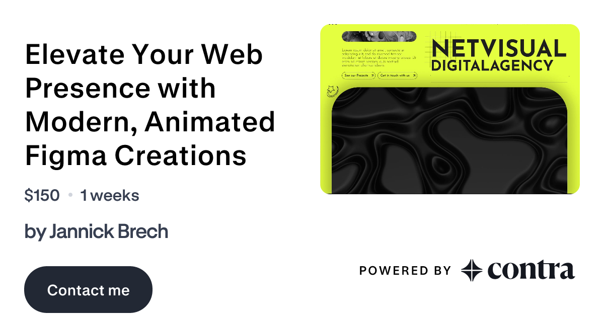 Elevate Your Web Presence with Modern, Animated Figma Creations by Jannick Brech