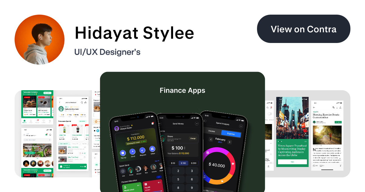 Hidayat Stylee on Contra | UI/UX Designer's