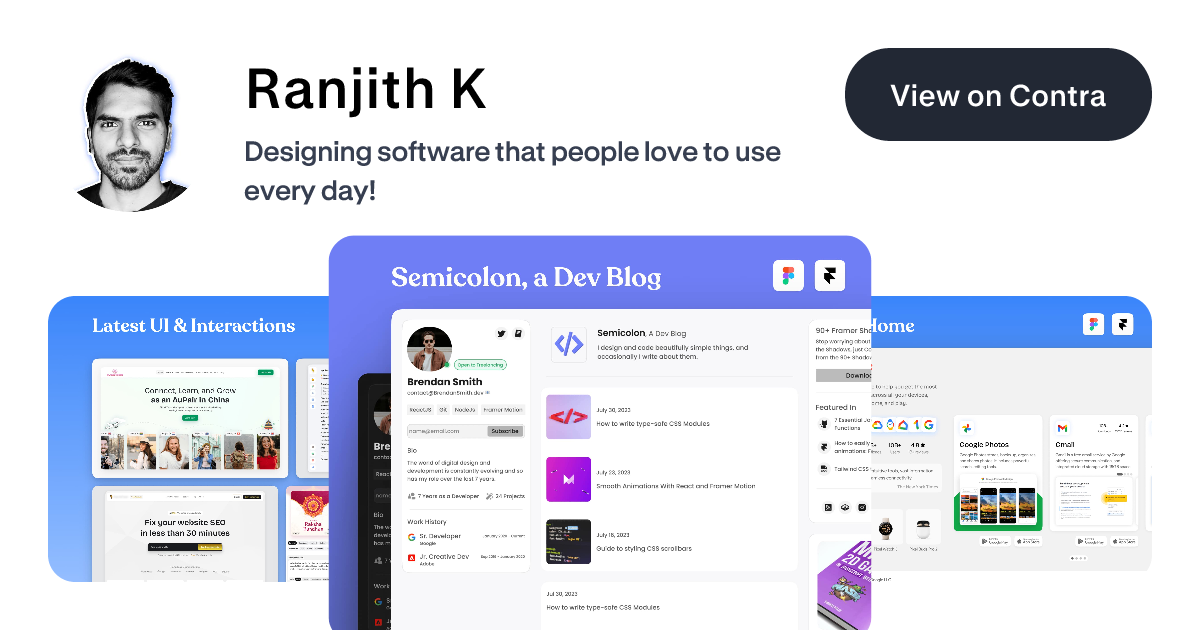 Ranjith K's Work | Contra