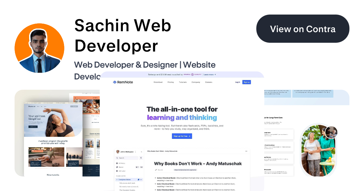 Sachin Web Developer on Contra