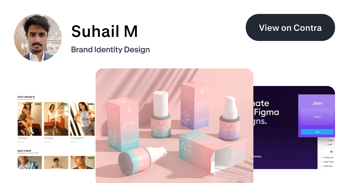 Suhail M on Contra | Brand Identity Design
