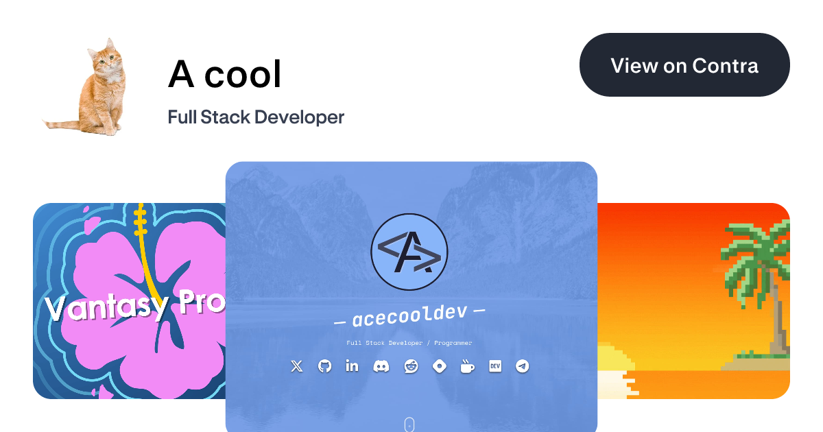 Aiden van der Berg on Contra | Full Stack Developer