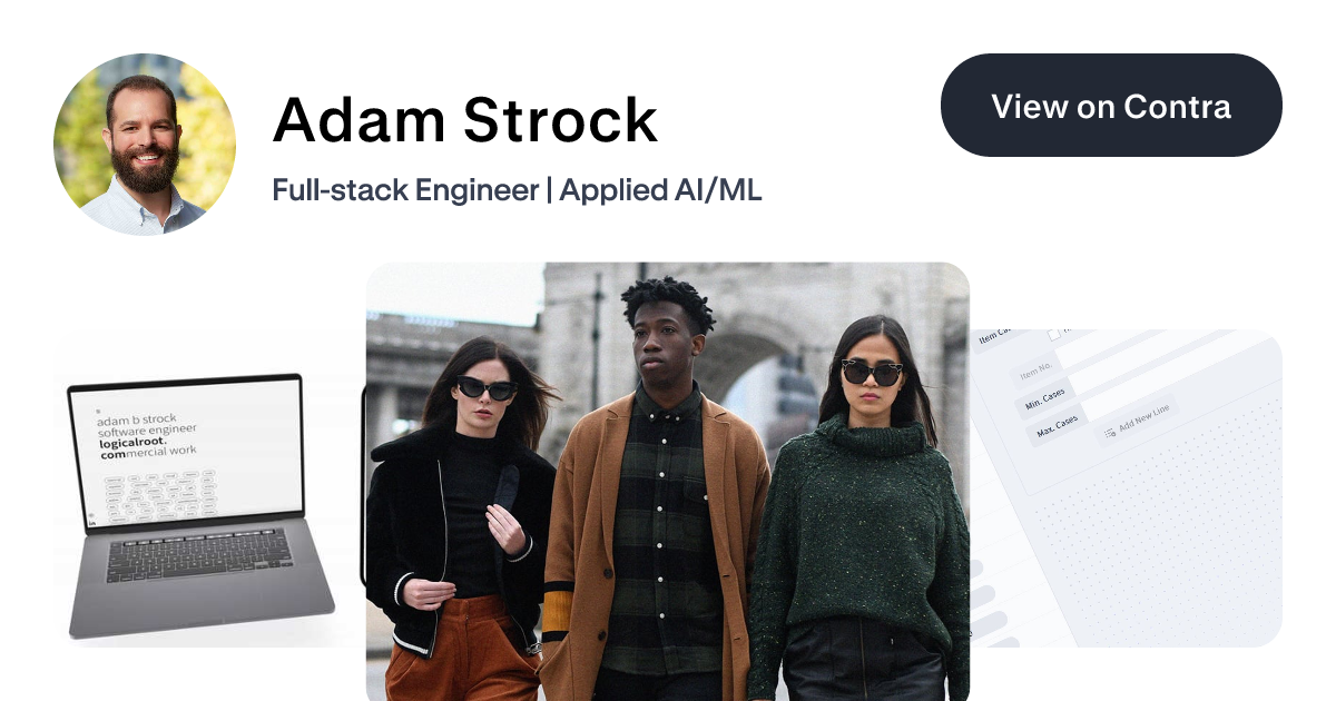 Adam Strock on Contra | Full-stack Engineer | Applied AI/ML