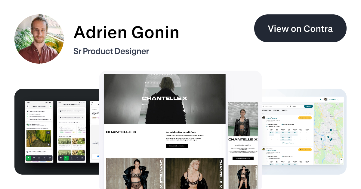 Adrien Gonin on Contra | Sr Product Designer