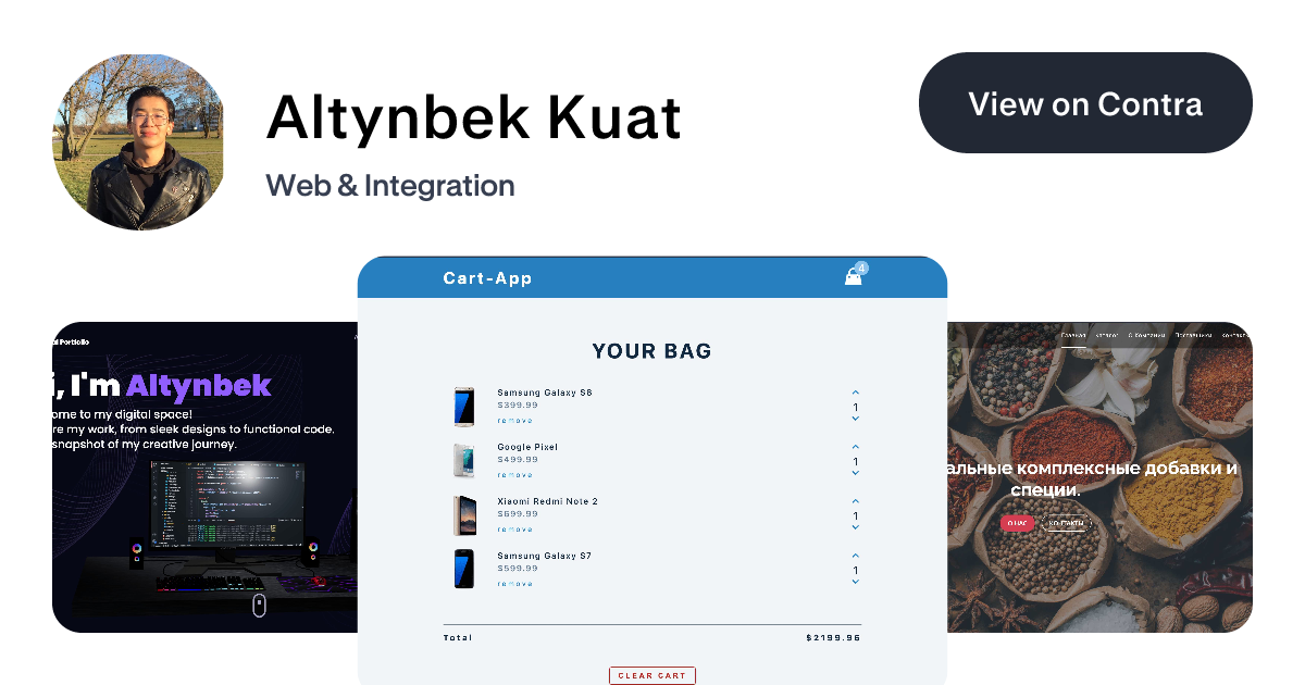Altynbek Kuat on Contra | Web & Integration